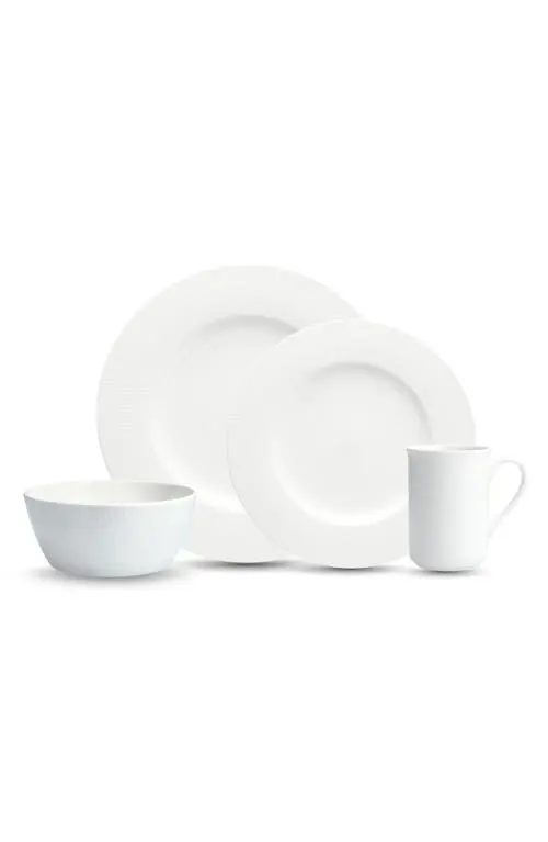 FORTESSA Amanda Embossed 16-piece Dinnerware Set - White
