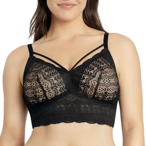 Parfait Mia Wire-free Padded Lace Bralette - Black