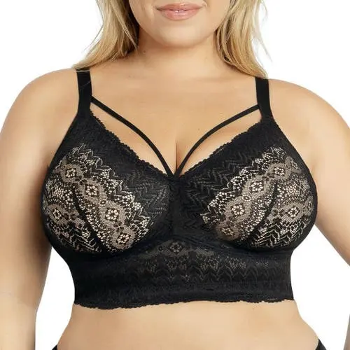 Parfait Mia Wire-free Padded Lace Bralette - Black