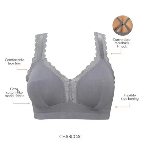 Parfait Dalis Wire-free Bralette - Charcoal