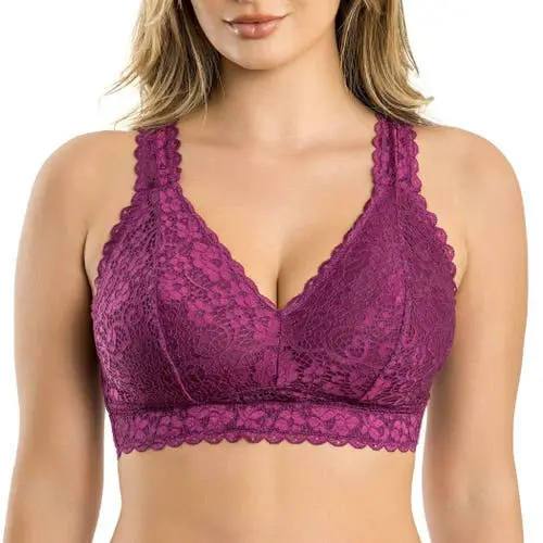 Parfait Adriana Wire-free Lace Bralette - Blackberry