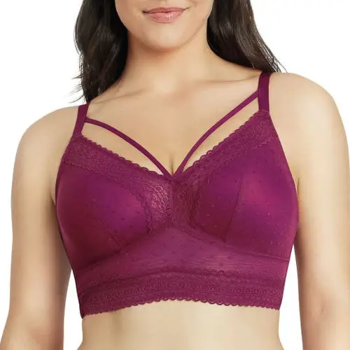 Parfait Mia Wire-free Padded Mesh Bralette - Blackberry