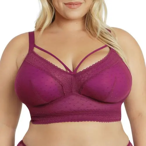 Parfait Mia Wire-free Padded Mesh Bralette - Blackberry