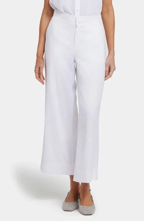 NYDJ Waverly Linen Blend Wide Leg Pants - White