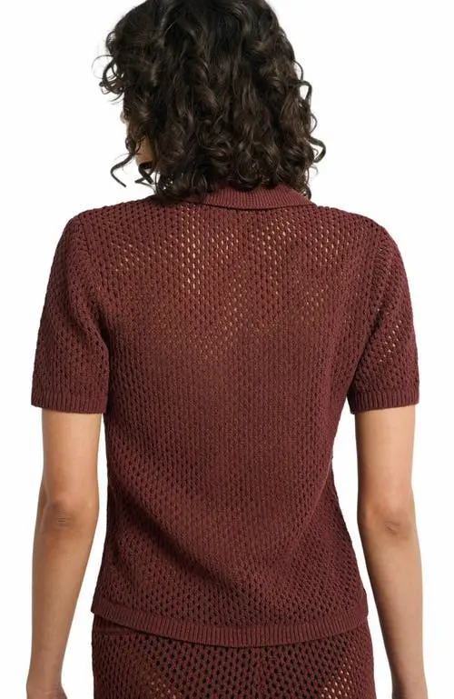Onia Crochet Knit Button-up Shirt