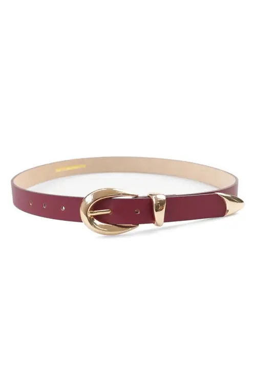 PETIT MOMENTS Marisa Faux Suede Belt - Burgundy/gold