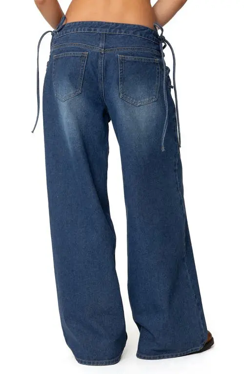 EDIKTED Katt Lace Up Baggy Jeans