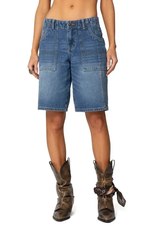 EDIKTED Tris Low-rise Denim Bermuda Shorts