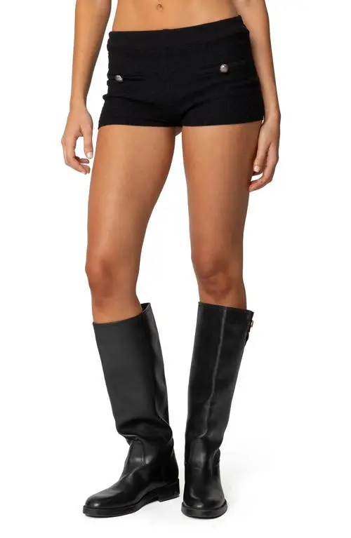 EDIKTED Amalie Textured Knit Micro Shorts