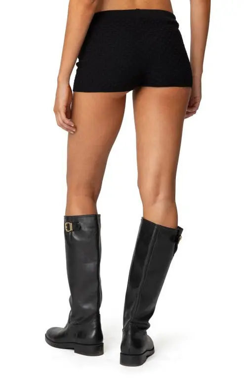 EDIKTED Amalie Textured Knit Micro Shorts