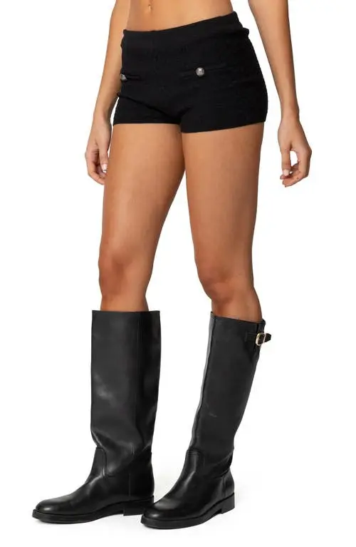 EDIKTED Amalie Textured Knit Micro Shorts
