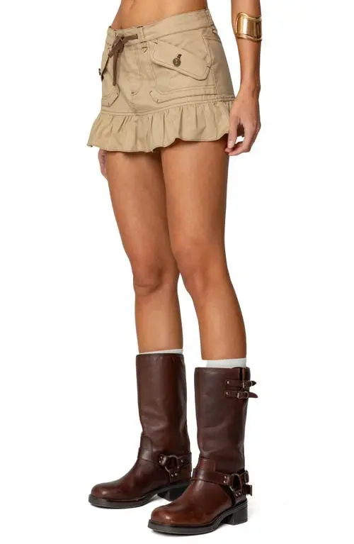 EDIKTED Ninna Cotton Peplum Mini Skirt