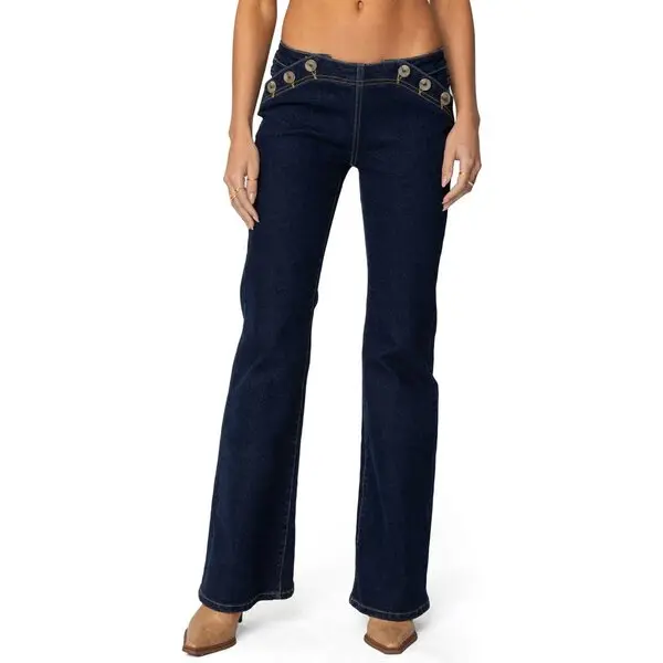 EDIKTED Alison Low Rise Flare Jeans