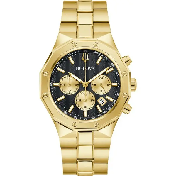 Bulova Classic Prestige Chronograph Bracelet Watch - Gold