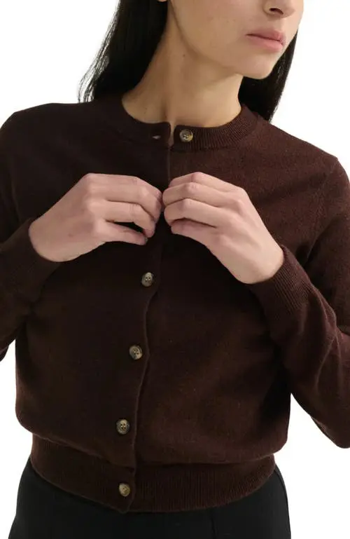 Almina Concept Classic Wool Cardigan - Dark Espresso