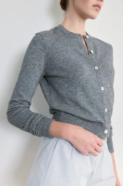 Almina Concept Classic Wool Cardigan - Grey