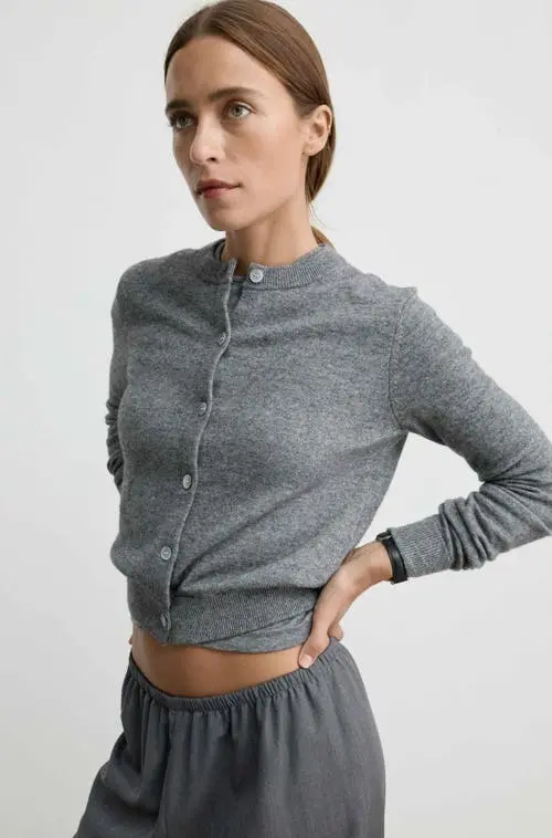 Almina Concept Classic Wool Cardigan - Grey