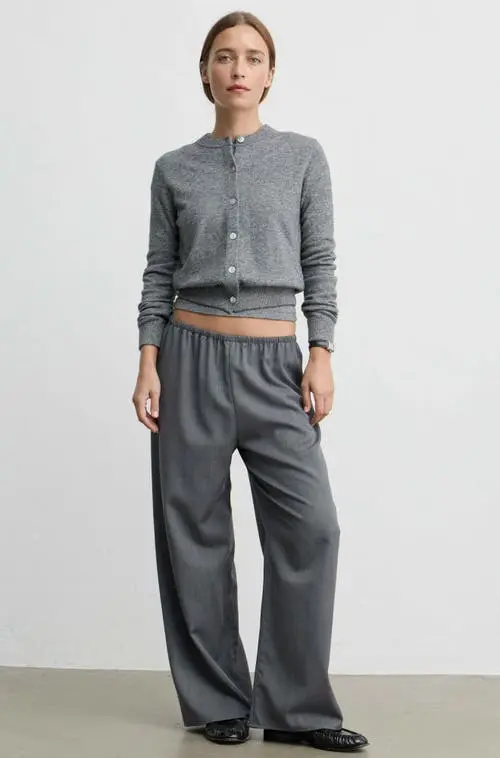 Almina Concept Classic Wool Cardigan - Grey