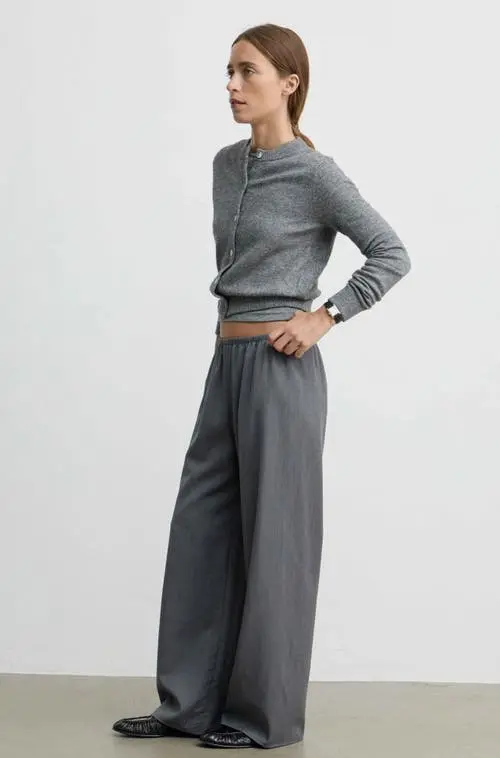 Almina Concept Classic Wool Cardigan - Grey