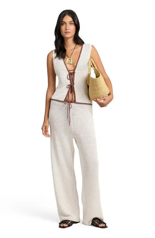 Onia Linen Knit Drawstring Pant - Egret/cppuccino