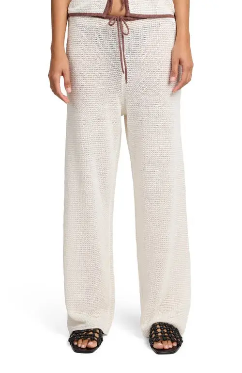 Onia Linen Knit Drawstring Pant - Egret/cppuccino