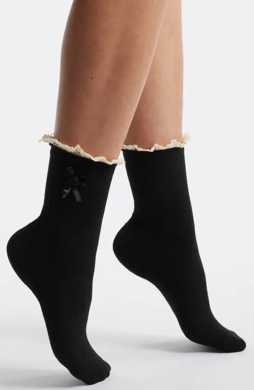 STEMS 90s Flower Crew Socks - Black