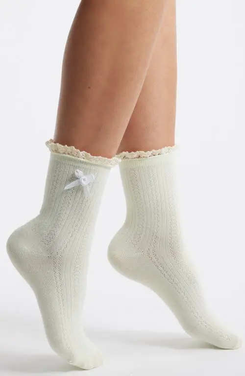 STEMS 90s Flower Crew Socks - Ivory