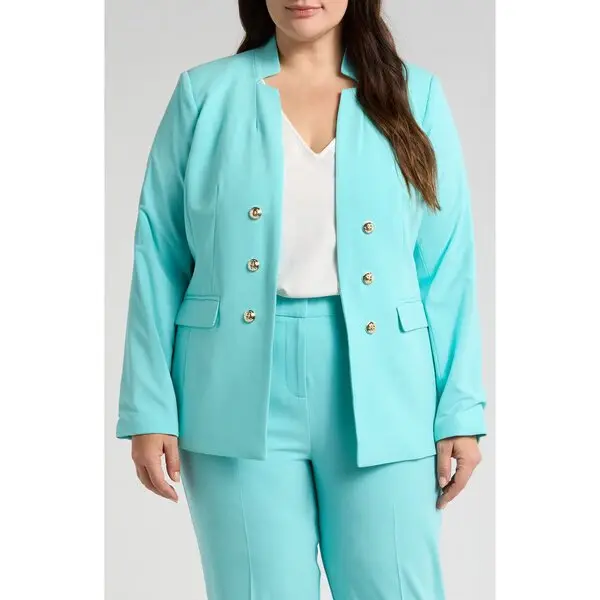 TAHARI ASL Faux Double Breasted Blazer