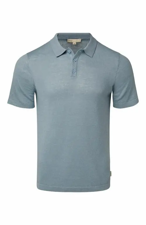 Onia Linen Sweater Polo - Baby Blue
