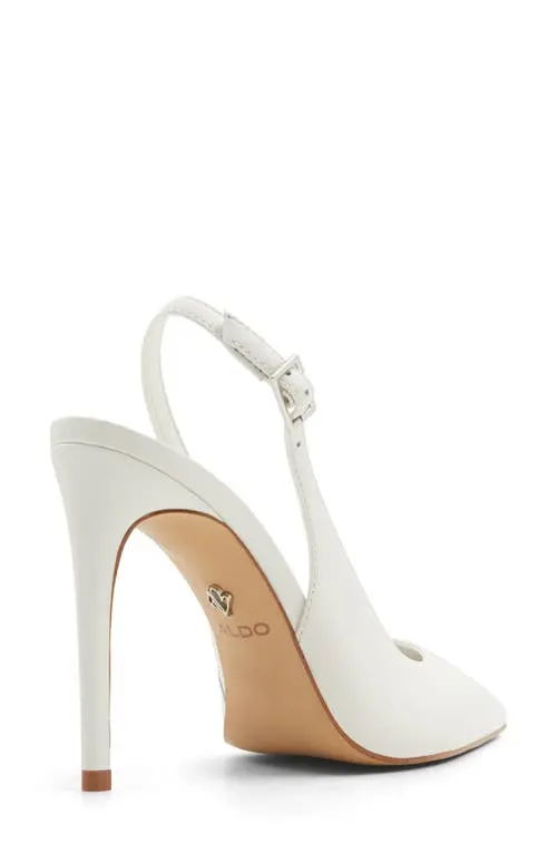 Aldo Stessy Pointed Toe Slingback Pumps - White/ Bone