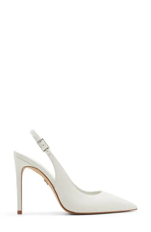 Aldo Stessy Pointed Toe Slingback Pumps - White/ Bone