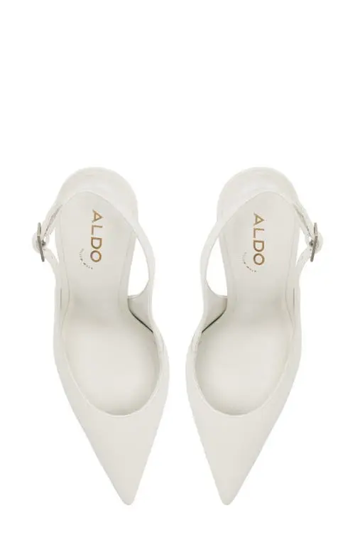 Aldo Stessy Pointed Toe Slingback Pumps - White/ Bone