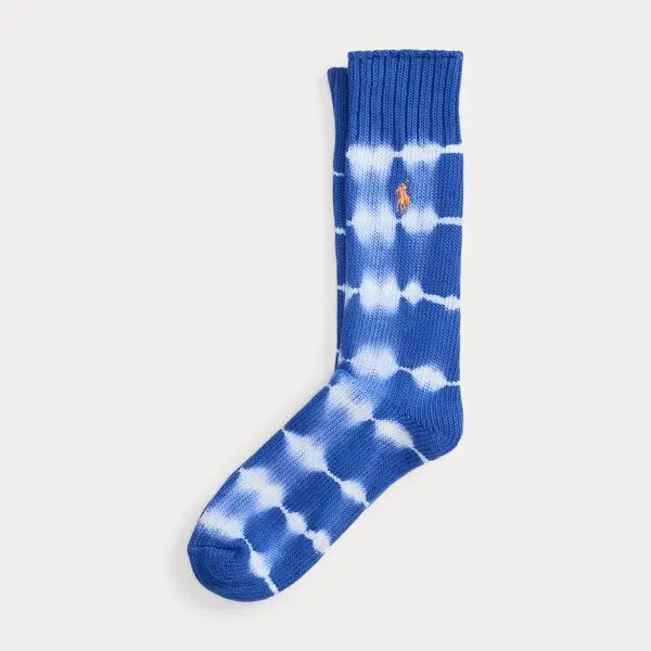 Ralph Lauren Tie-dye Cotton-blend Crew Socks - Blue