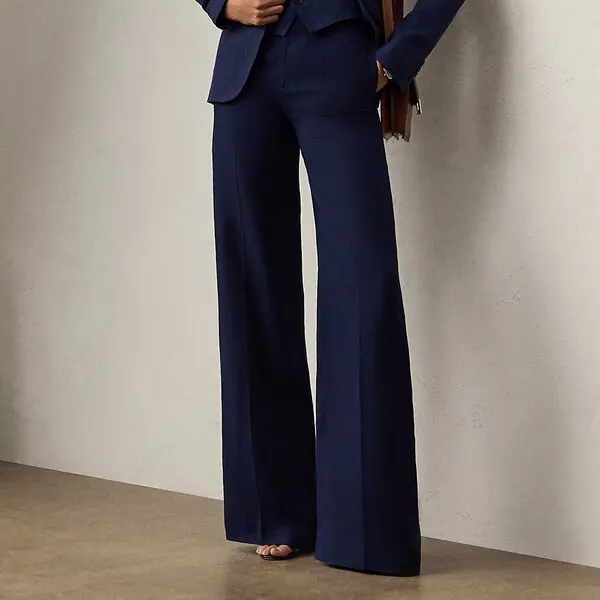 Ralph Lauren Dean Linen Wide Leg Pant - Lux Navy