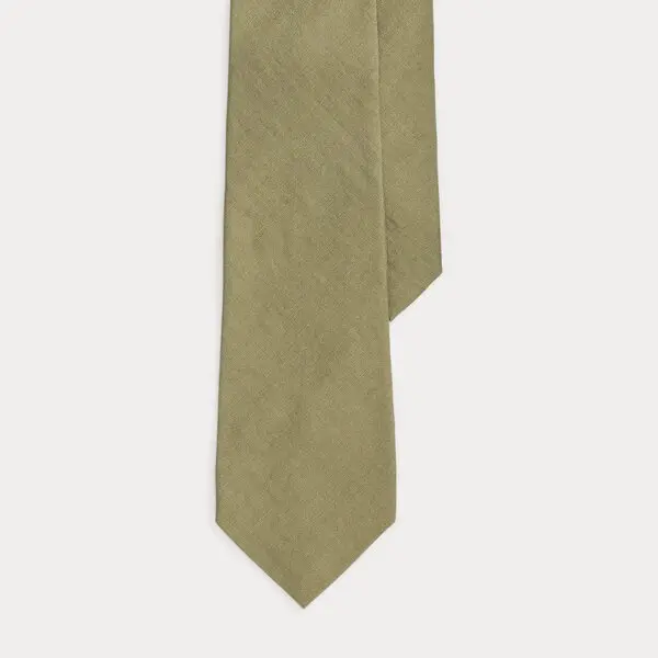 Ralph Lauren Silk-linen Neck Tie - Fern Green