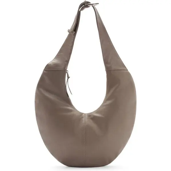 Mango Half Moon Leather Shoulder Bag