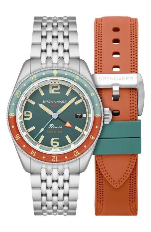 SPINNAKER Fleuss Gmt Automatic Bracelet Watch - Green