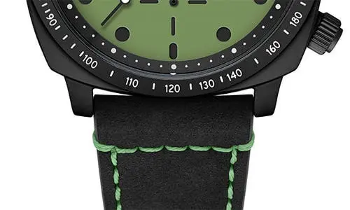 SPINNAKER Hull Chronograph Leather Strap Watch - Green