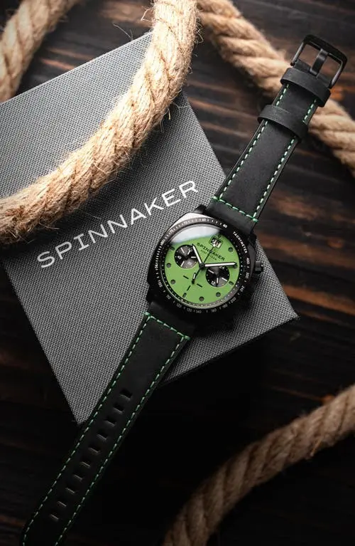 SPINNAKER Hull Chronograph Leather Strap Watch