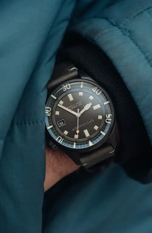 SPINNAKER Bradner Automatic Leather Strap Watch - Green