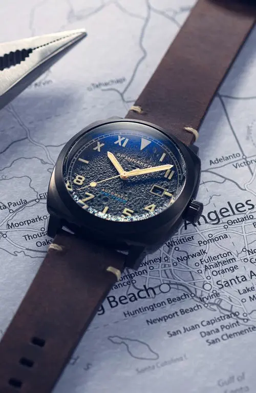 SPINNAKER Hull California Automatic Leather Strap Watch