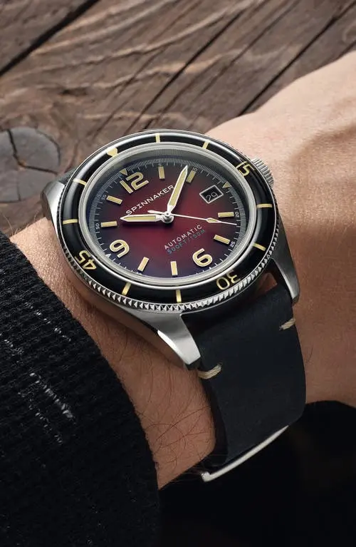 SPINNAKER Fleuss Automatic Strap Watch - Red