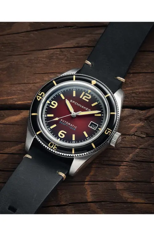SPINNAKER Fleuss Automatic Strap Watch - Red