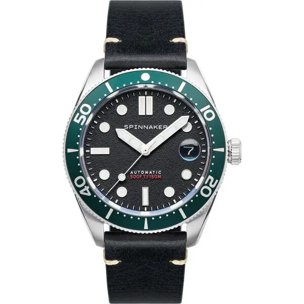 SPINNAKER Croft Midsize Automatic Strap Watch - Black