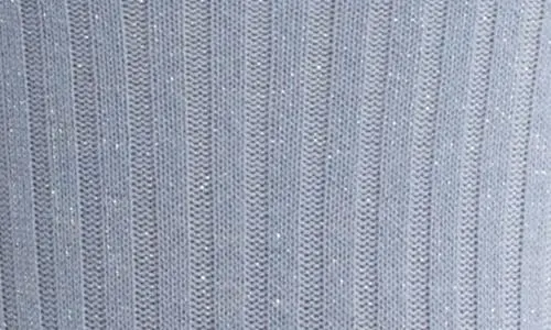 Oroblu Brilliant Metallic Rib Crew Socks - Sky