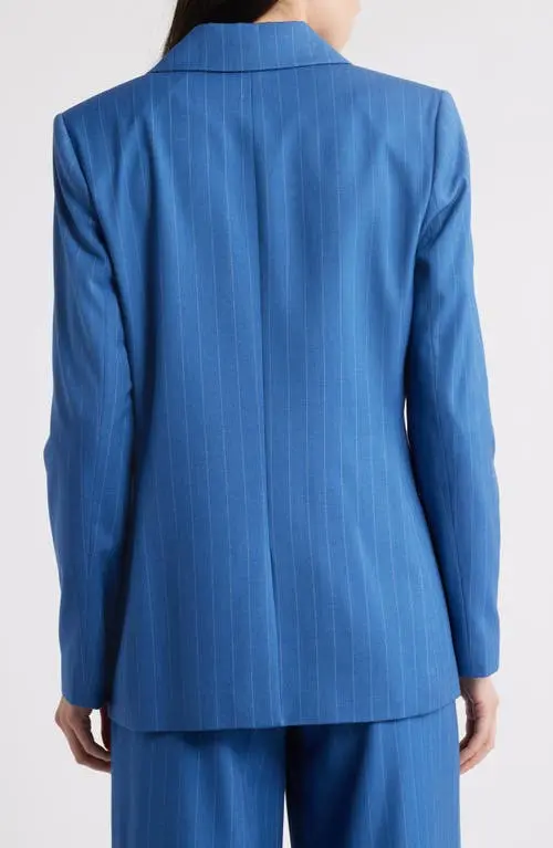 TAHARI ASL Pinstripe Double Breasted Blazer