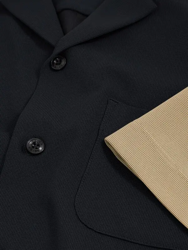 REISS Peza Colour-block Cuban-collar Shirt