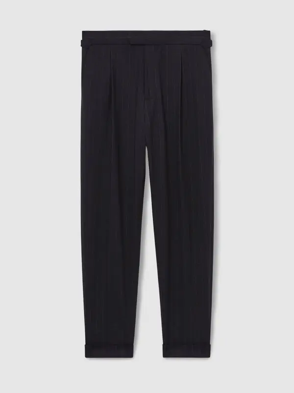 REISS Ring Pinstripe Tapered Trousers