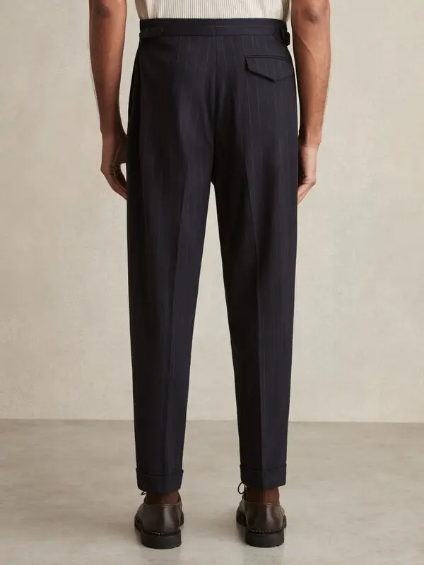 REISS Ring Pinstripe Tapered Trousers