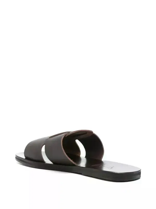 ANCIENT GREEK SANDALS Miltiadis Slides - Brown